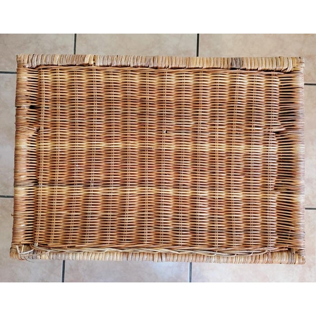 Rattan Upright Chest With Hinged Lid, Vintage | Chairish
