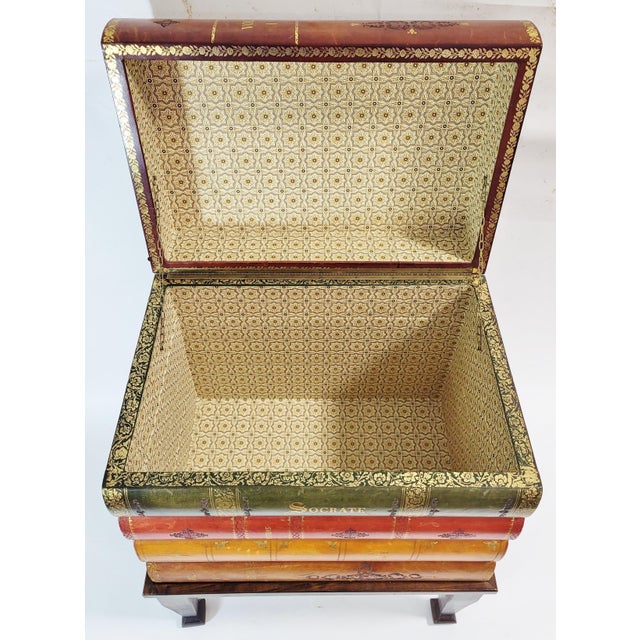 Vintage Italian Mid-Century Modern Leather Book Table Chest Box on ...