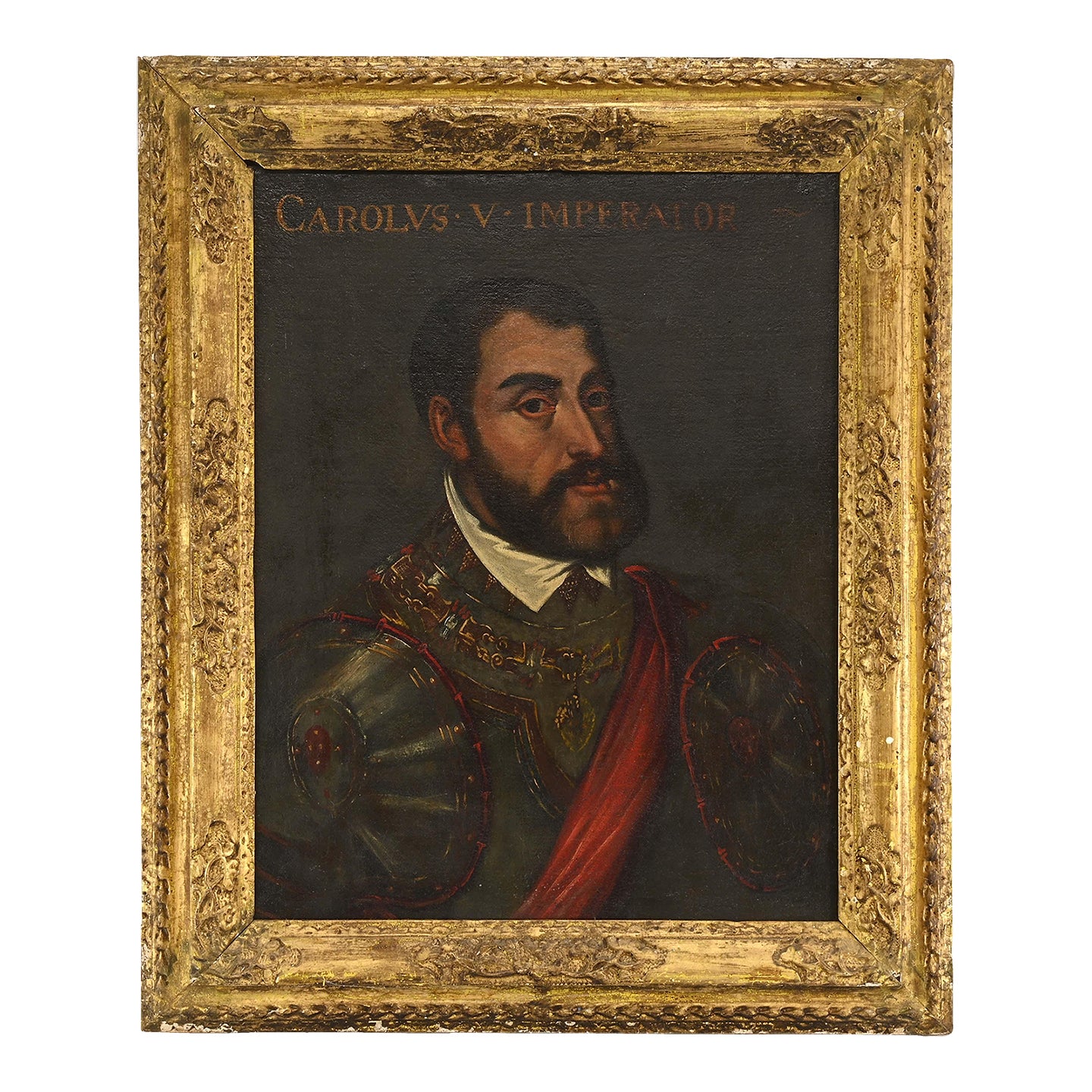 Antique Portrait Charles V Holy Roman Emperor Painting on Canvas | Chairish
