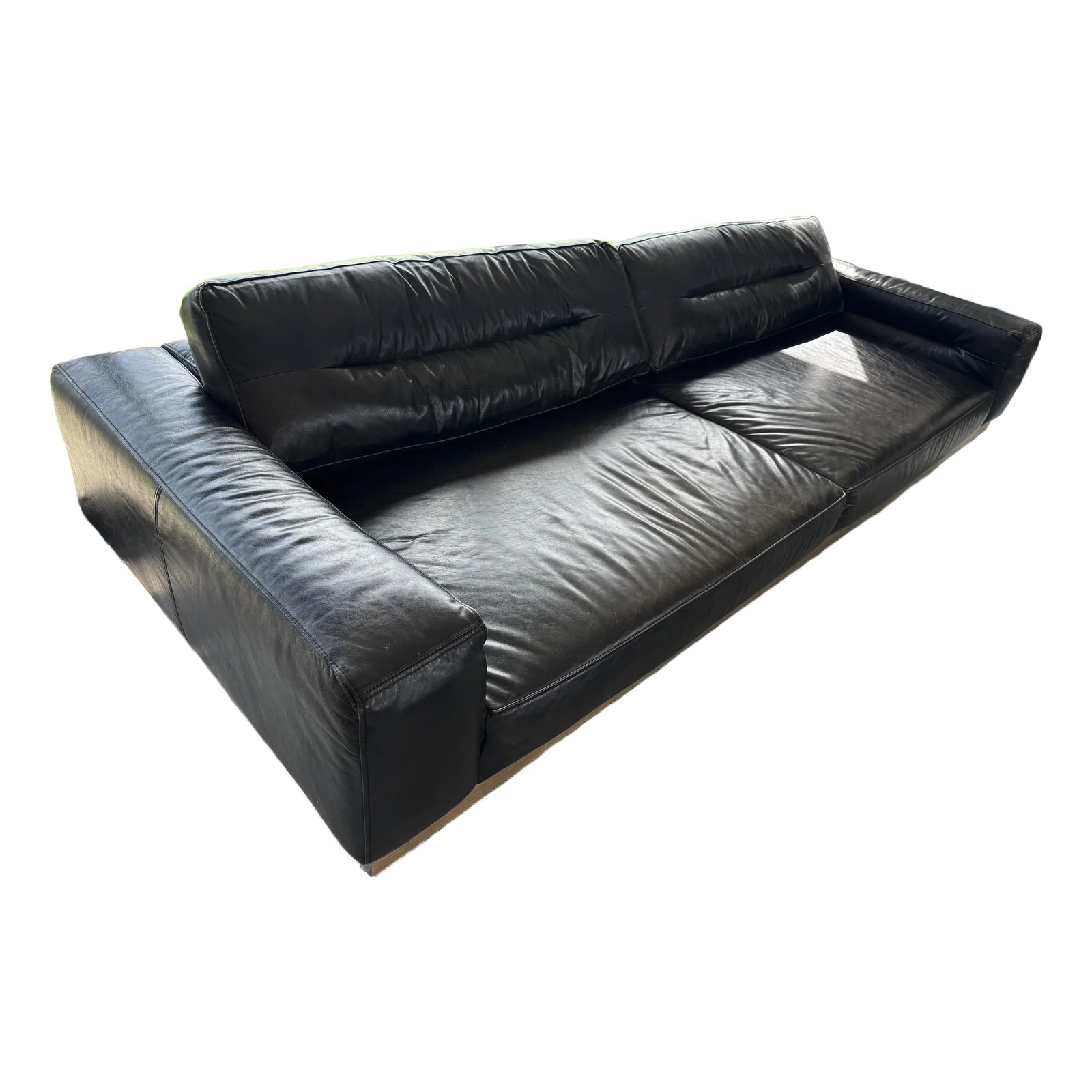 Restoration Hardware Durrell Classic Brown Leather Sofa | Chairish