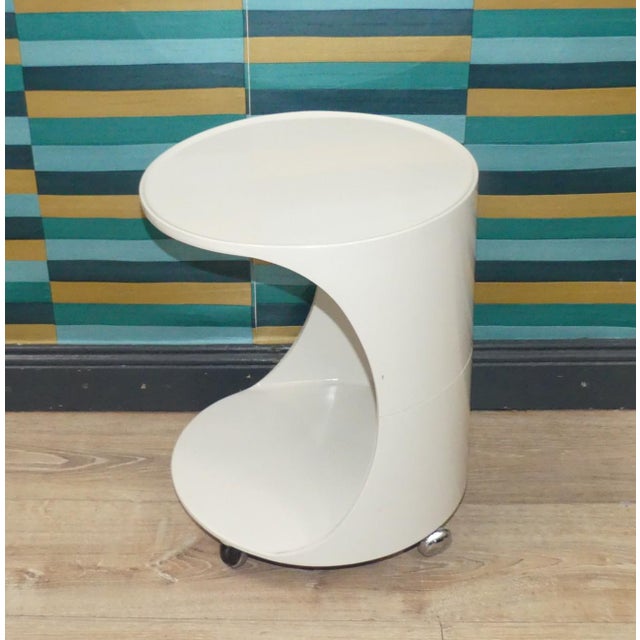 Small Space Age Side Table in White Plastic, 1970s | Chairish