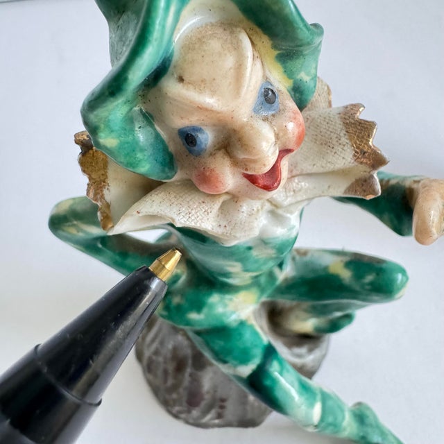Vintage Pixie Elf Occupied Japan Green Figurines Fairy Jester a Pair ...