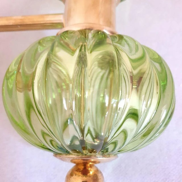 Pair of 1980s Green Murano Glass Sconces | Chairish