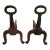 Early 19th Century American Early Keyhole Andirons - a Pair | Chairish