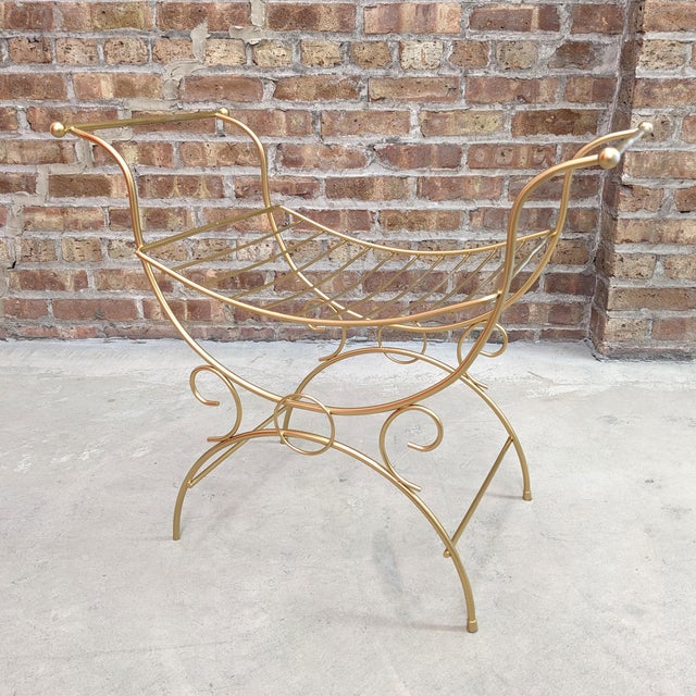 1980s Hollywood Regency Vintage Vanity Bench | Chairish