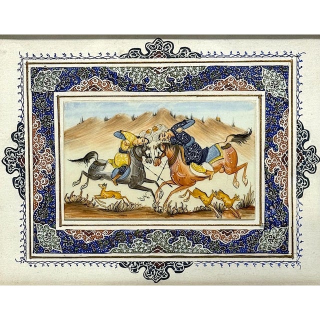 Persian Miniature Painting on Bone With Exquisite Mosaic Frame ...