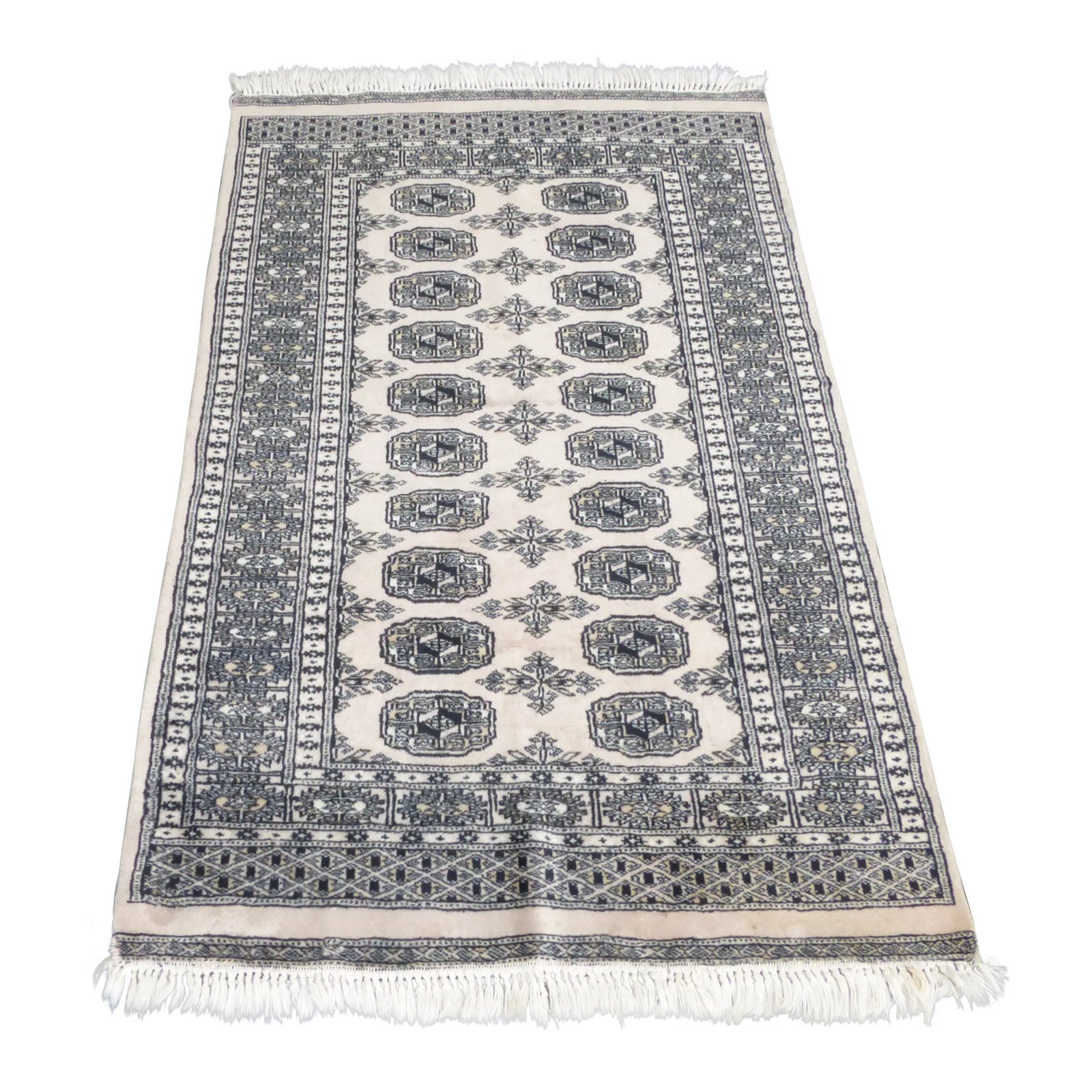 Vintage Bokara Rug Medium (1 of 2 Matching Rugs) - 3′1″ × 5′1″ | Chairish