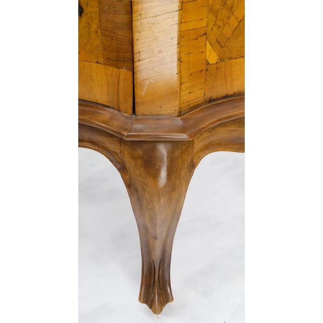 Italian Parquet Burl Wood Bombe Style Compact Entry Chest of Drawers ...