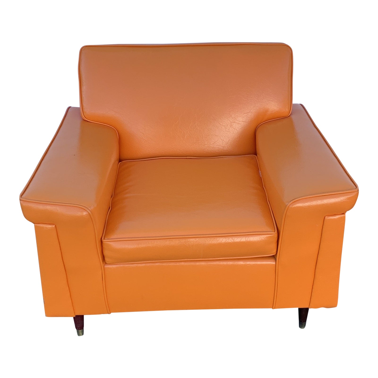 Mid-Century Modern Orange Chair | Chairish