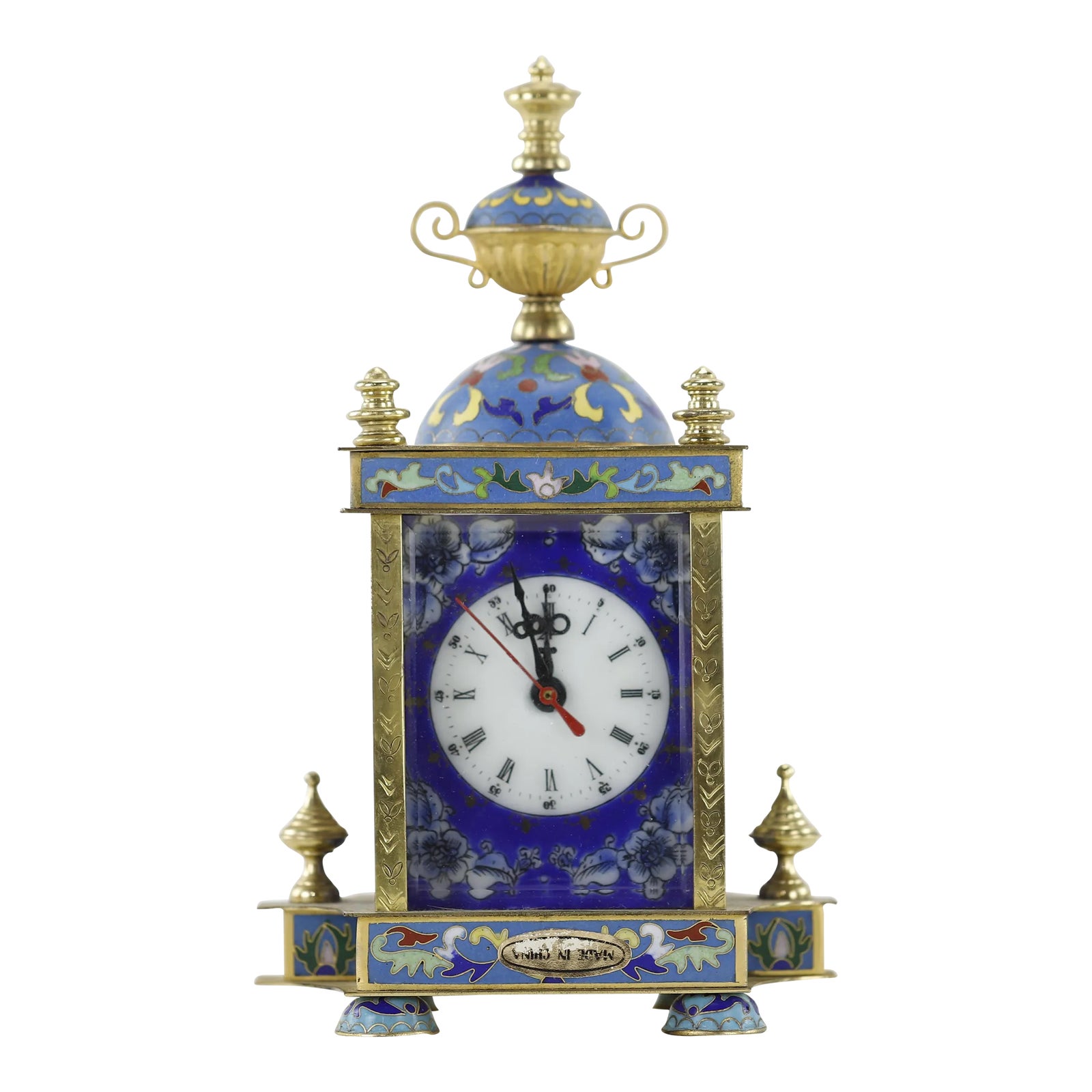 Vintage Chinese Cloisonné Mantle Clock | Chairish