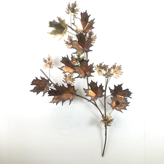 1971 Copper Maple Leaf Sculpture by C Jere | Chairish