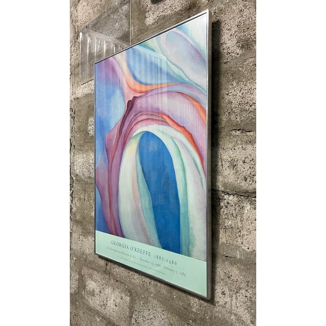 1980's Georgia O'Keeffe "Music, Pink and Blue" Framed Exhibition Poster ...
