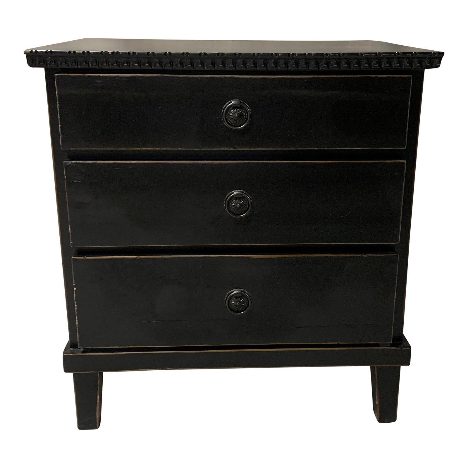 Black Painted Nightstand | Chairish