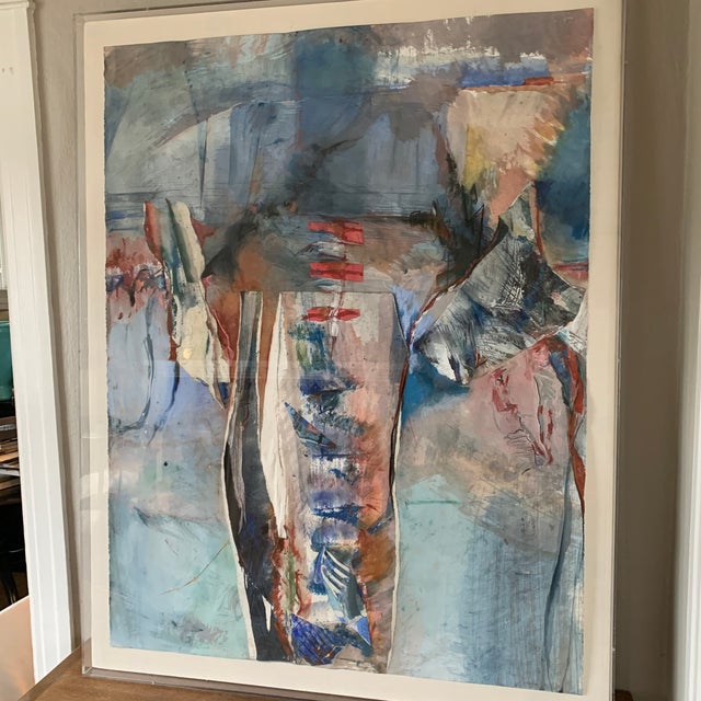 1980s Mary Heebner Seattle Abstract Mixed Media on Paper Painting ...