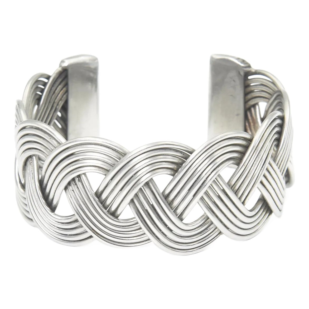 Wide Iron Woven Braid Cuff Bracelet | Chairish