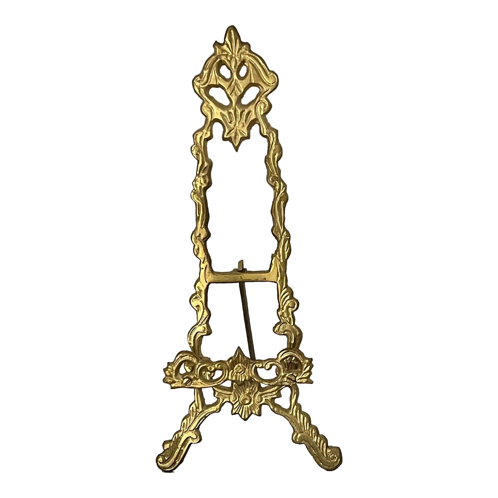 Vintage Ornate Brass Easel | Chairish