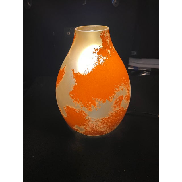 Late 20th Century Handblown Art Glass Accent Table Lamp Uplight | Chairish