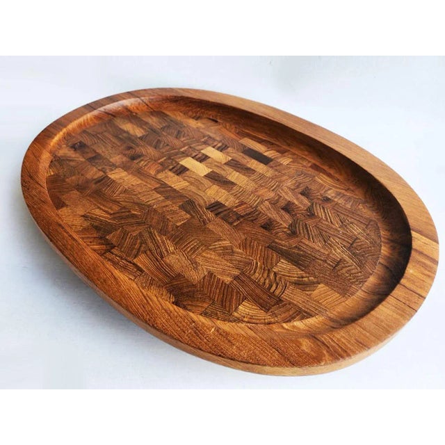 1970s Dansk Staved Teak Oval Charcuterie Board Designed by Jens H ...