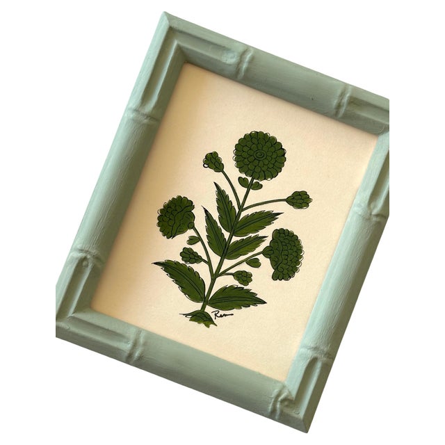 Hand-Painted Jaipuri Green Floral Motif Painting in a Hand-Painted ...