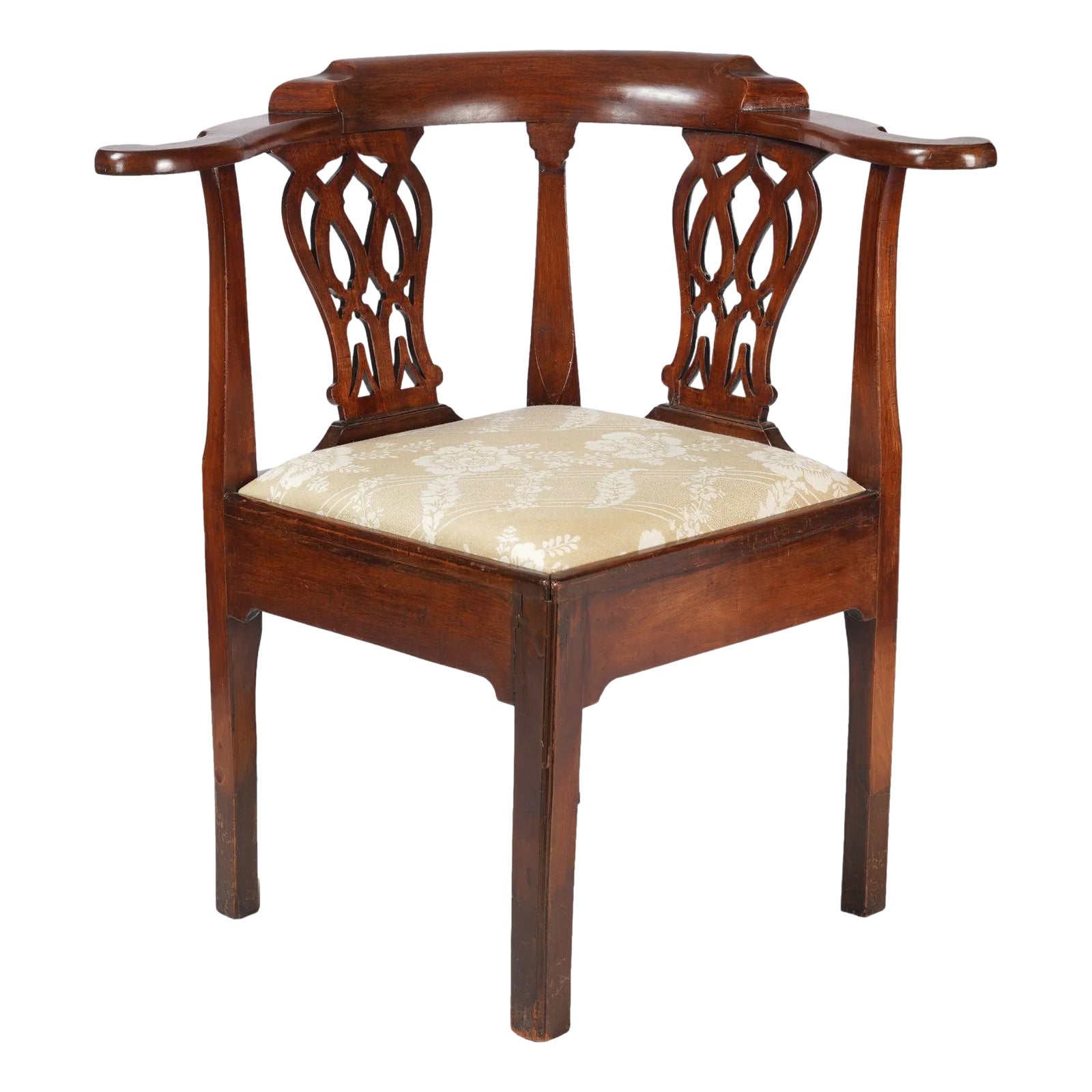 English Georgian Corner Chair, C. 1760 | Chairish