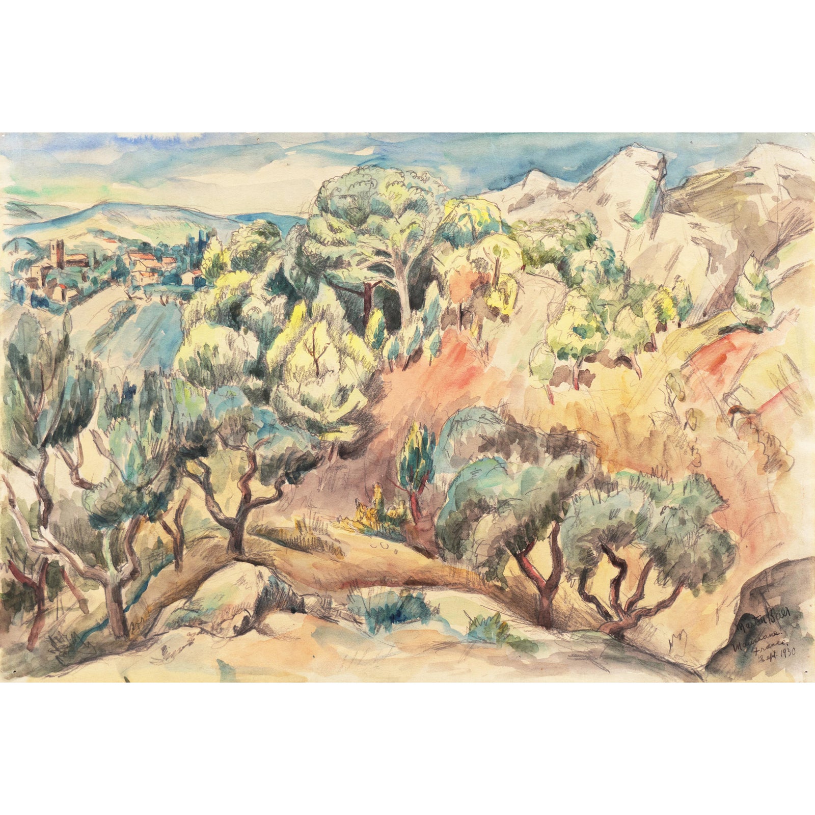 'Autumn in Maussane' by Martin Baer, 1930; Cote D'Azur, France, New ...