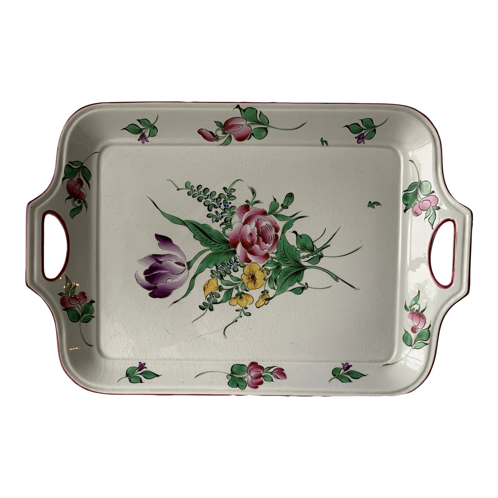 Antique Luneville "Old Strasbourg" French Demi-Porcelain Floral Service ...