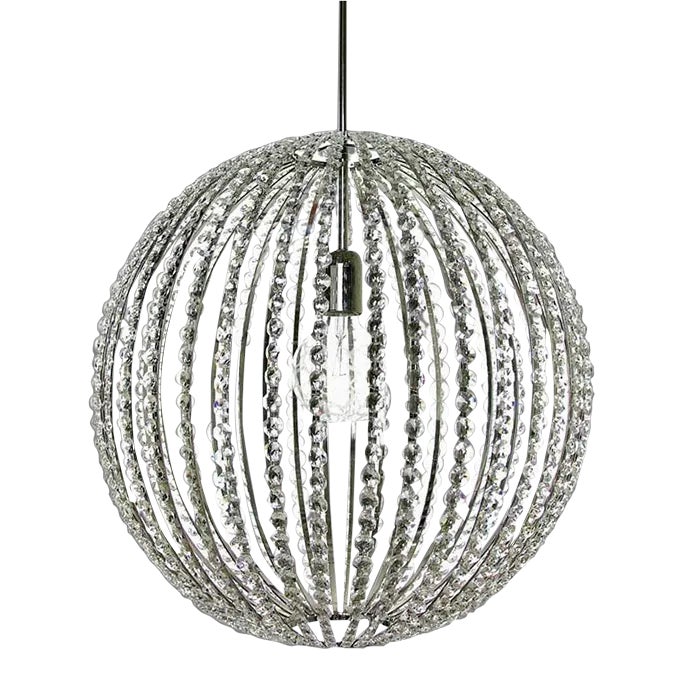 Contemporary Nickel Spherical Chandelier (Large) | Chairish