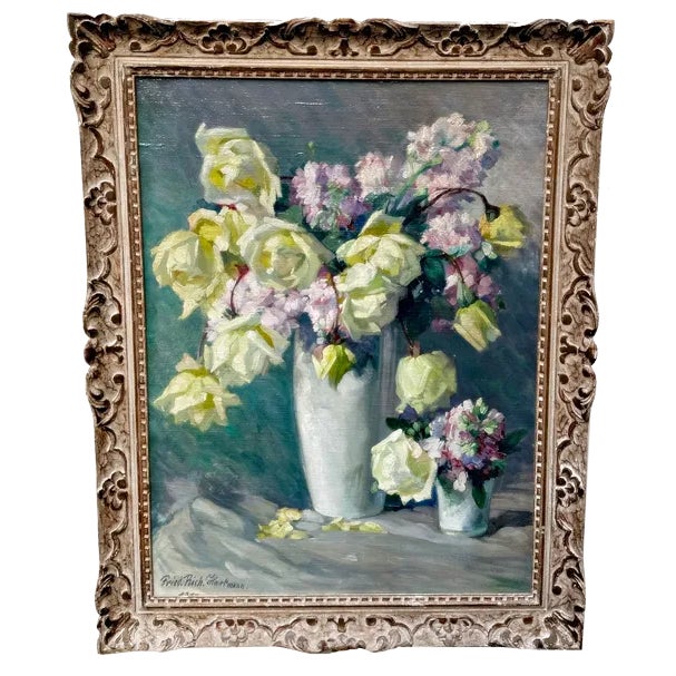 Richard Hartmann, Flower Still Life, Oil on Canvas | Chairish