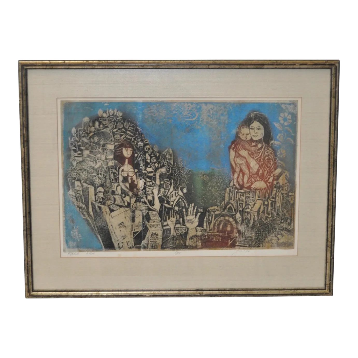 Abraham Yakin Etching w/ Aquatint c.1960s | Chairish