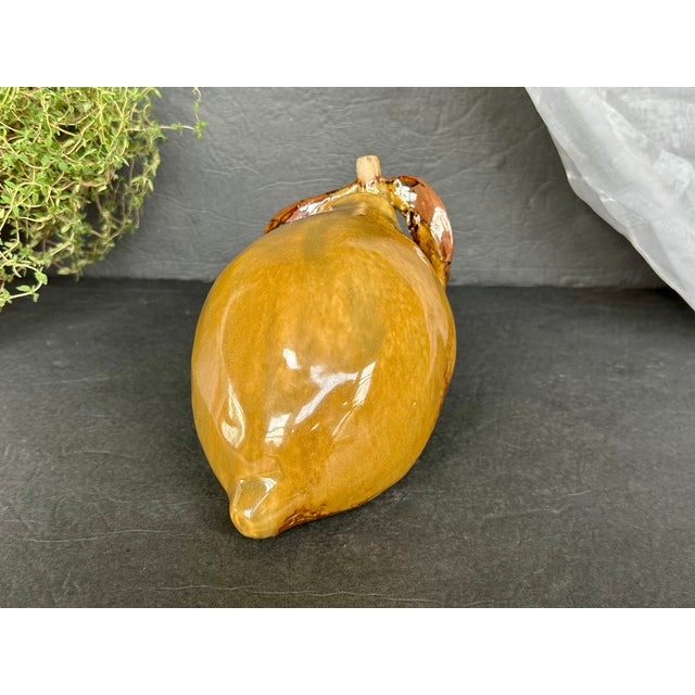 Art Pottery Lemon Fruit Sculpture Figurine | Chairish