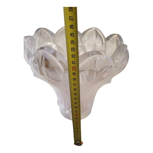 French Glass Flower Petal Shape Vase, 1990s | Chairish