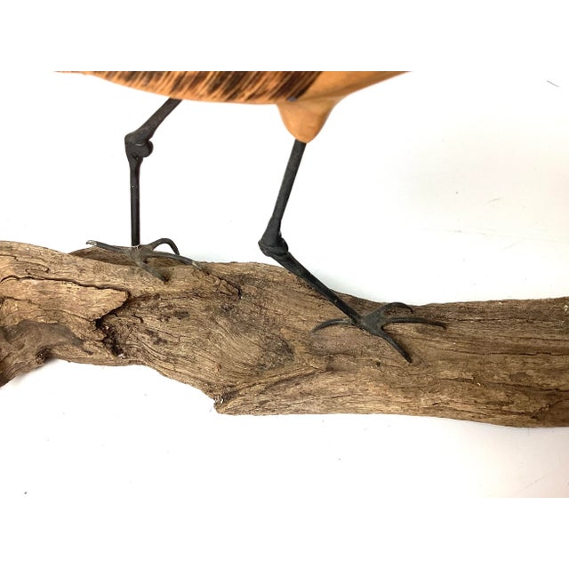 Vintage Joe Cella 1984 Hand Carved Wood Shore Bird | Chairish
