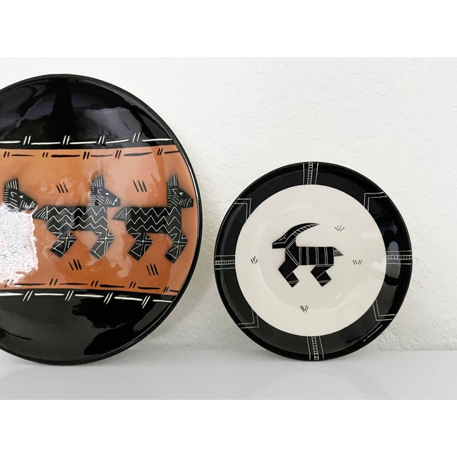Late 20th Century Postmodern Tribal Wall Plates, Collection of 3 | Chairish