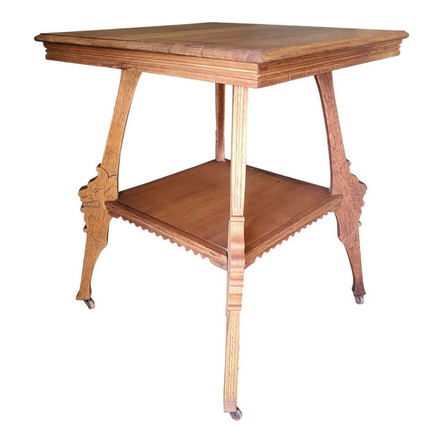 Unique Antique Two-Tier Parlor Game Table | Chairish