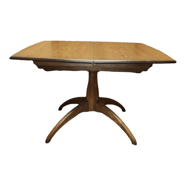 1980s Vintage English Ercol Windsor Ash Extending Dining Table Chairish
