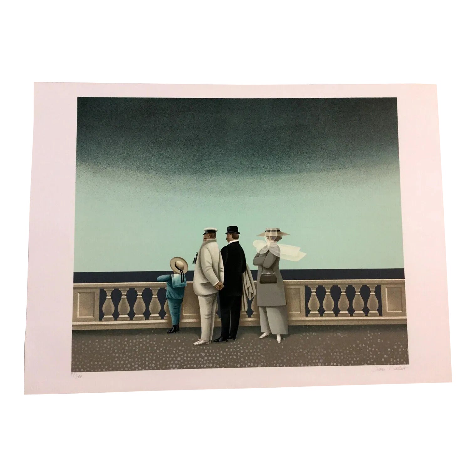 Mid 20th Century Mid-Century Modern Unframed By the Sea Jan Balet Hand ...