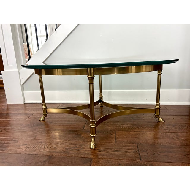 Vintage LaBarge Oval Brass and Glass Coffee Table | Chairish
