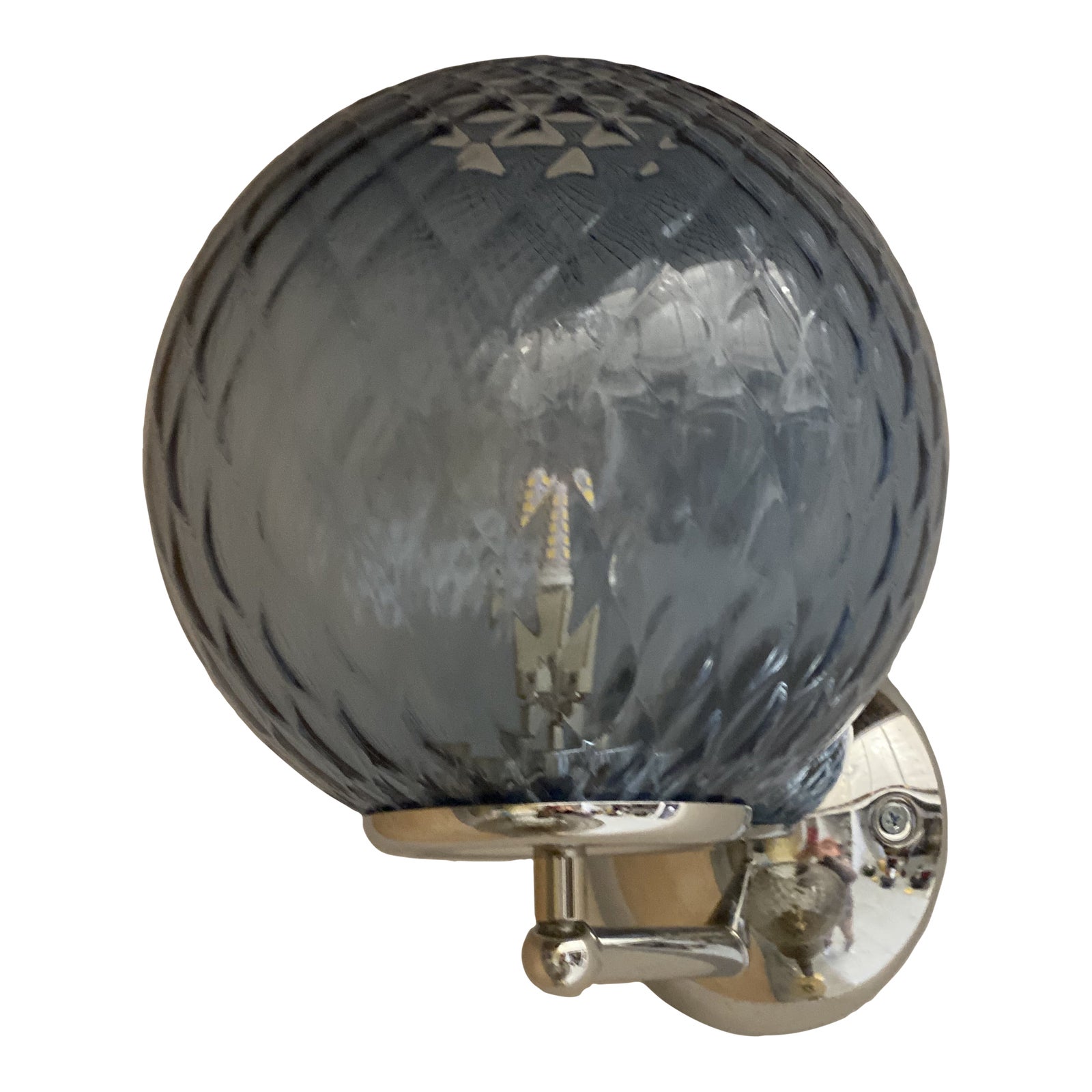 Contemporary "Ballotton" Blue Murano Glass Wall Sconce | Chairish