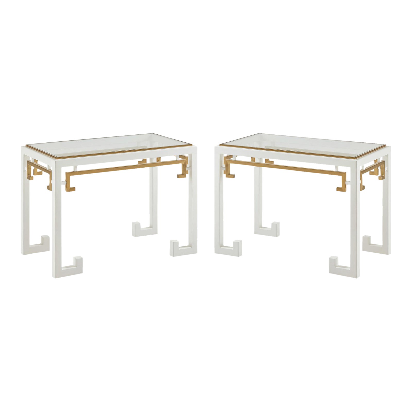 Pair of Mid Century Chinoiserie End Tables | Chairish