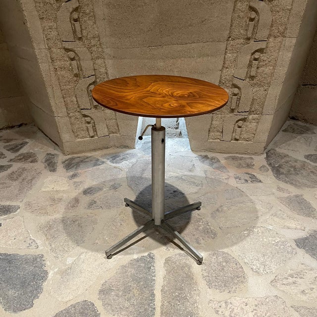 1960s Custom Studio Side Table Adjustable Aluminum Star Base | Chairish