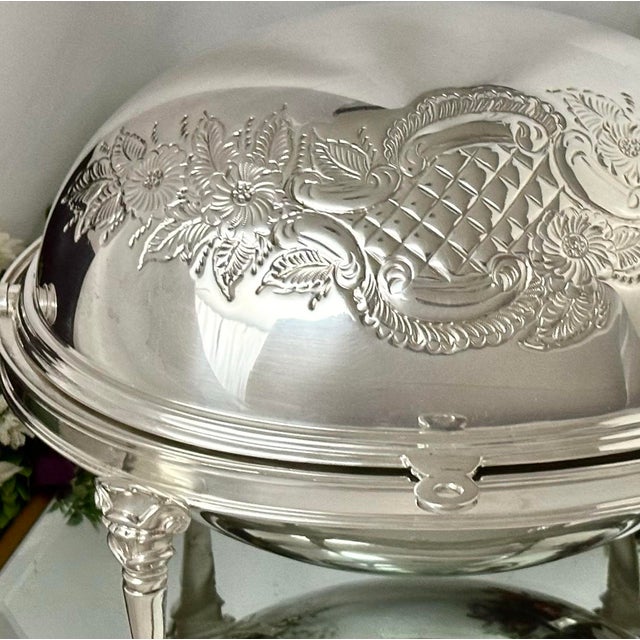 Antique Edwardian Revolving Breakfast Silver Plated Food Warmer | Chairish