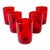 Vintage Red Handblown Shot Glasses- Set of 5 | Chairish
