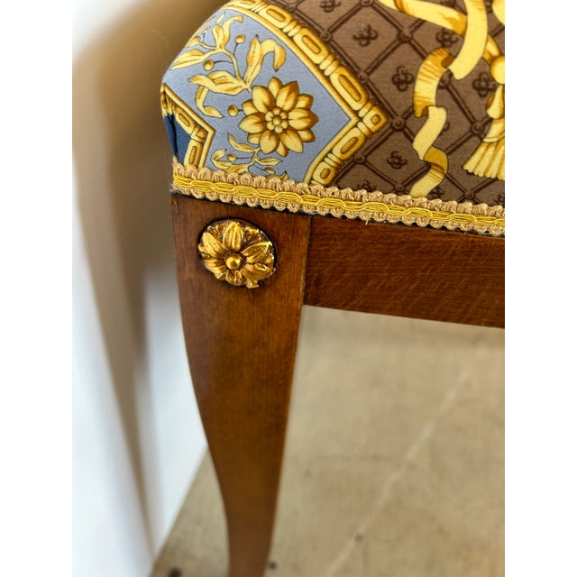 Empire Style Dining Chairs With Versace Upholstery- Set of 8 | Chairish