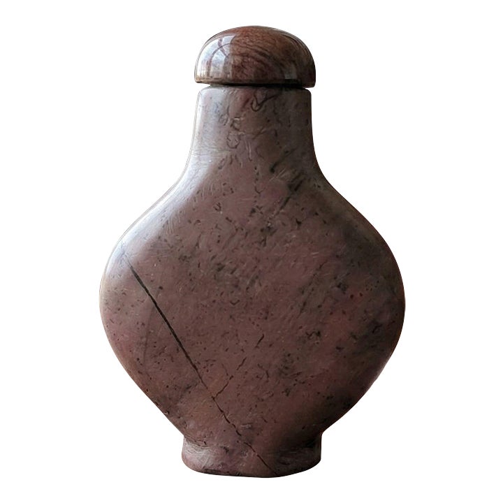 Mid 20th Century Chinese Red Jasper Stone Snuff Bottle | Chairish