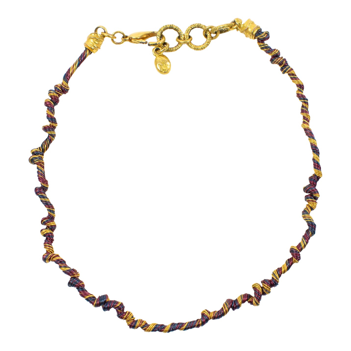 Christian Lacroix Paris Multicolor Wired Rigid Choker Necklace | Chairish