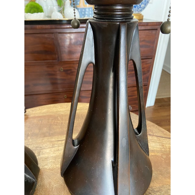 Vintage Late Twentieth Century Quiozel Heavy Bronze Art Nouveau Triple ...