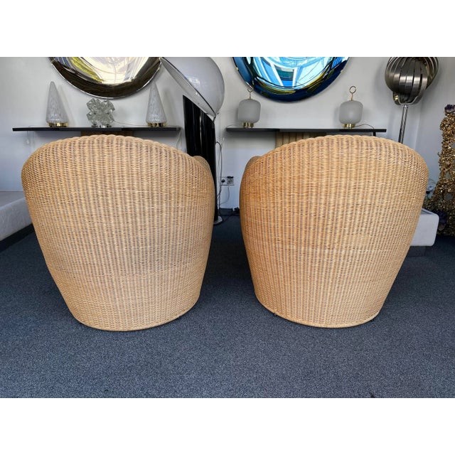 Pair of King Tubby Rattan Armchairs by Platt & Young for Driade, Italy ...