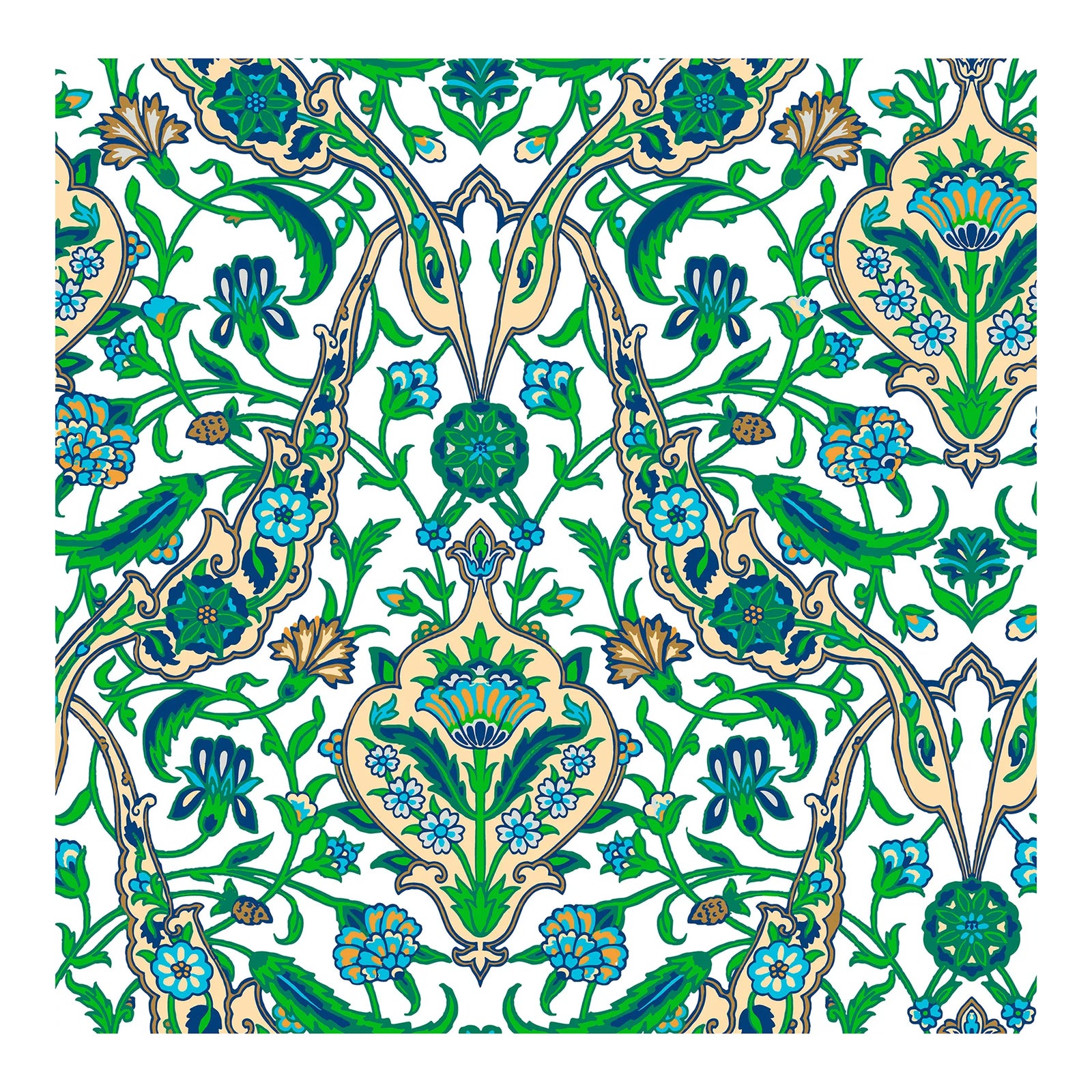 Morphew Abode Fresh White Majorca Medallion Wallpaper | Chairish