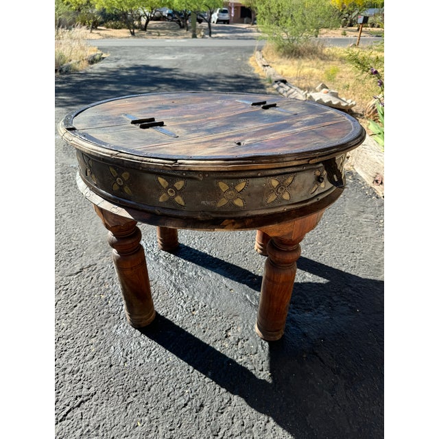 1920s Antique Indian Bullock Cart Wheel Table | Chairish