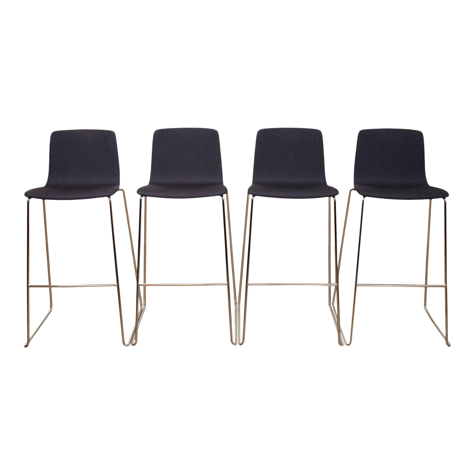 Arper Italian Chrome Base Aava Bar Stools (A) - Set of 4 | Chairish